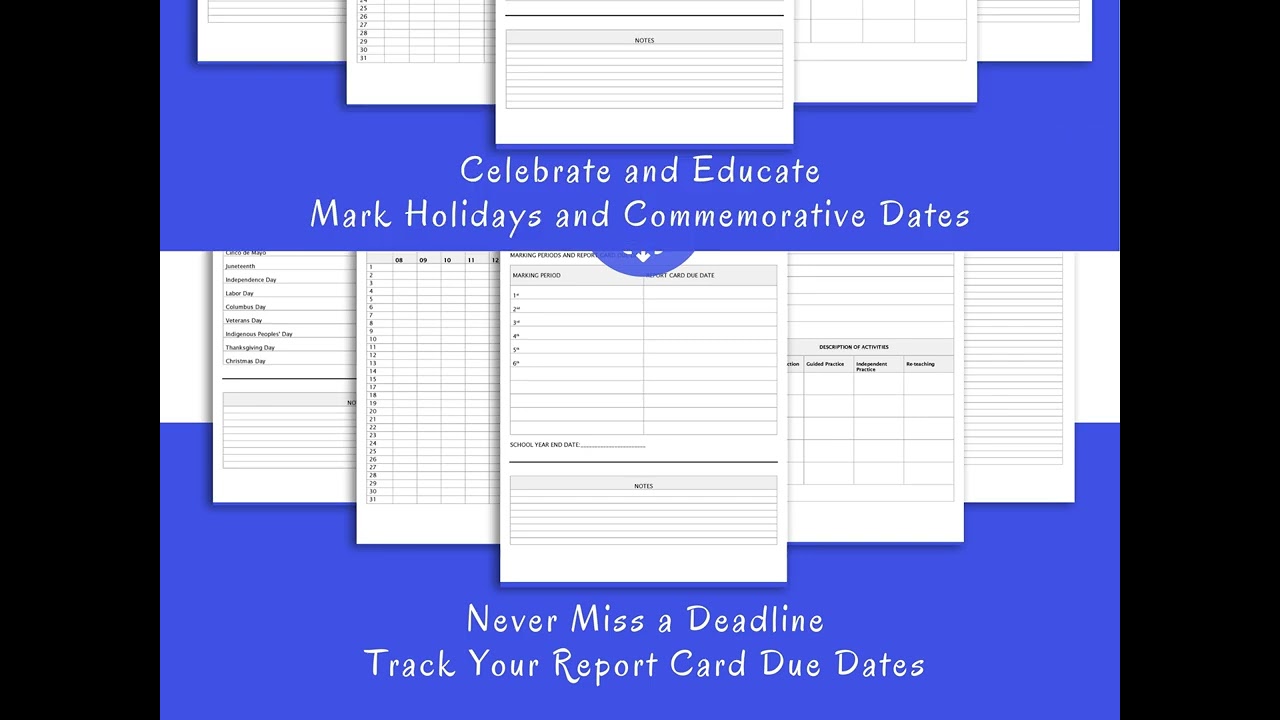 Lesson Planner - Classroom & Homeschool Teachers - Instant PDF Digital Download