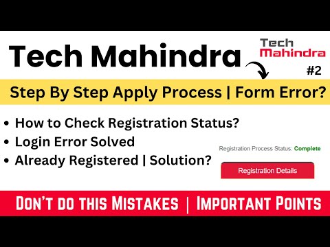 Tech Mahindra Hiring | Check Registration Status | Step by Step Process | Error Solved | 2022-2023