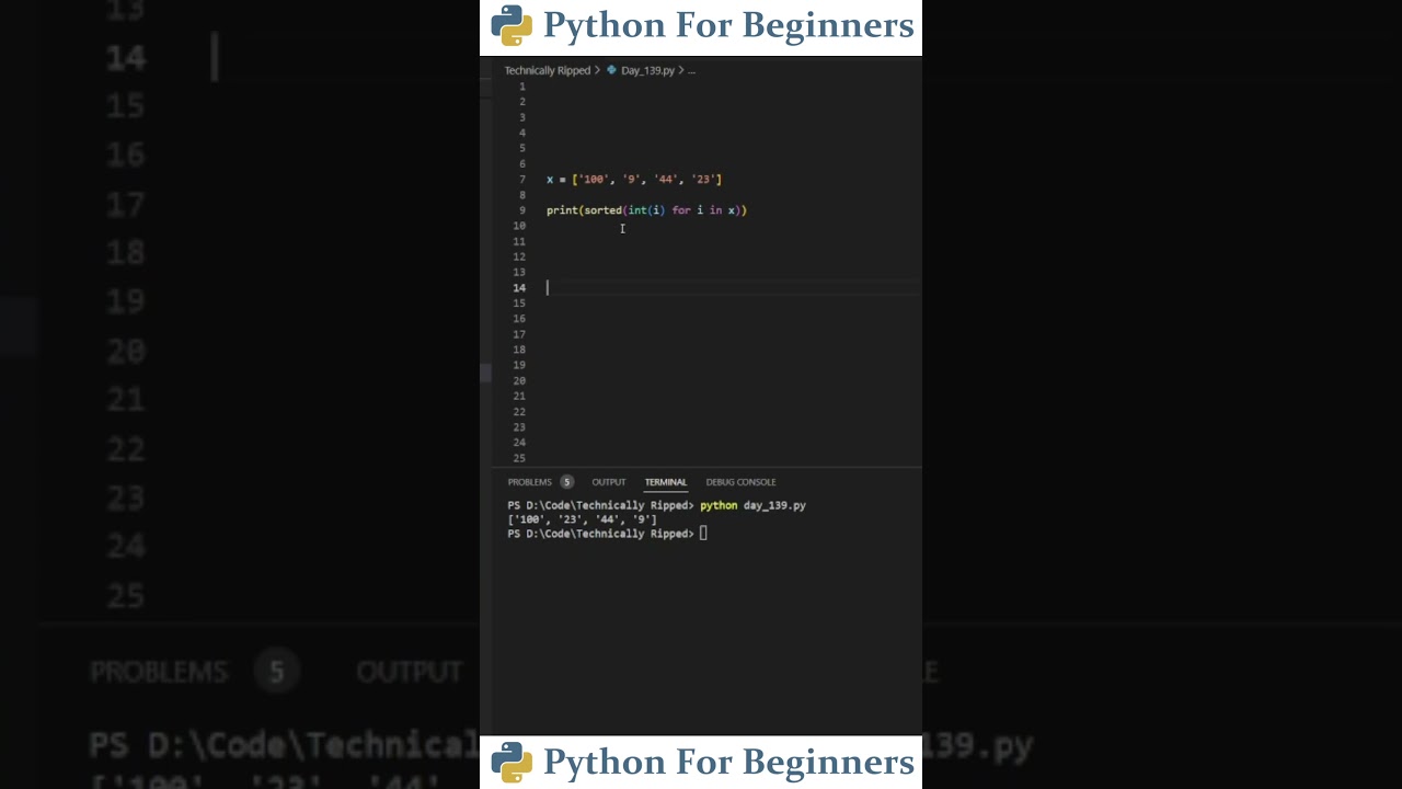 Sorting A List of Numbers As Strings | Python Tutorial