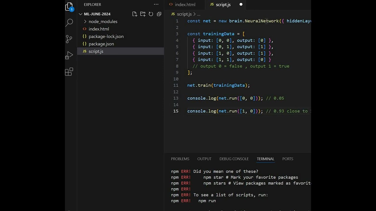 learn machine learning  brain.js on node.js prediction