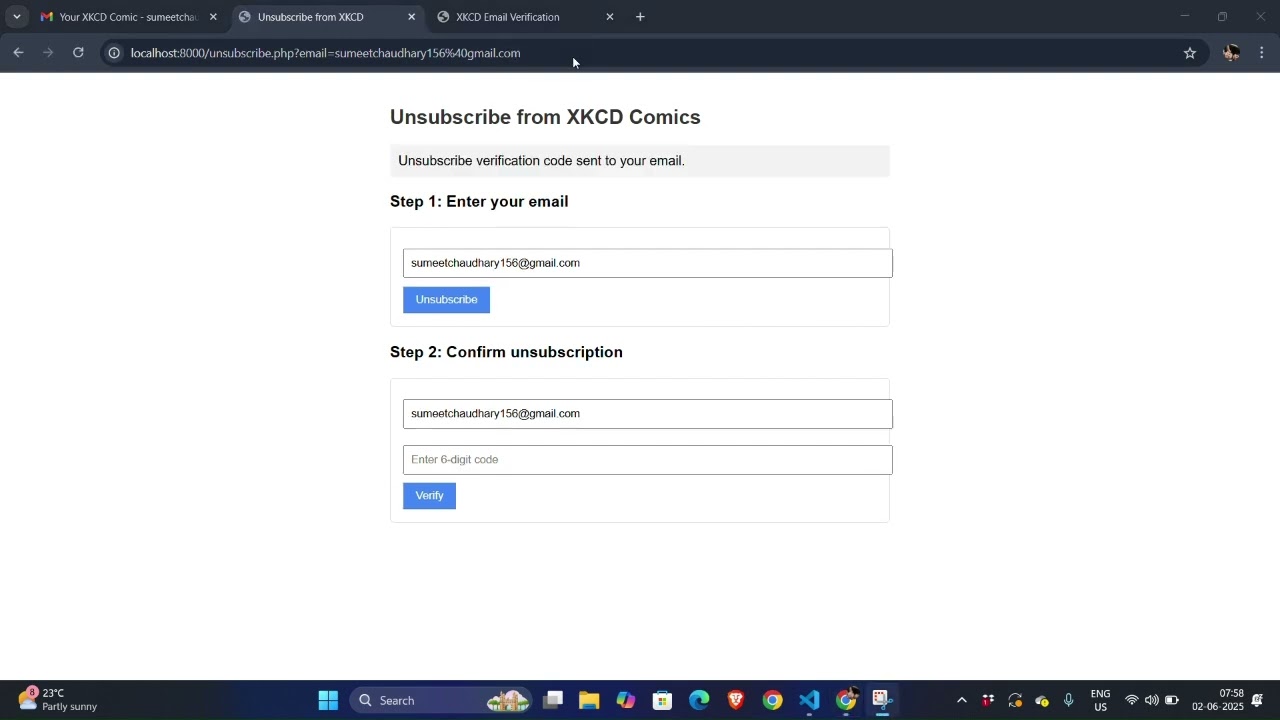 📩 XKCD Comic Email System with PHP & CRON | Daily Comic Delivery | Project Demo