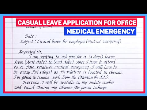 How to write casual leave application letter || Casual leave application for office