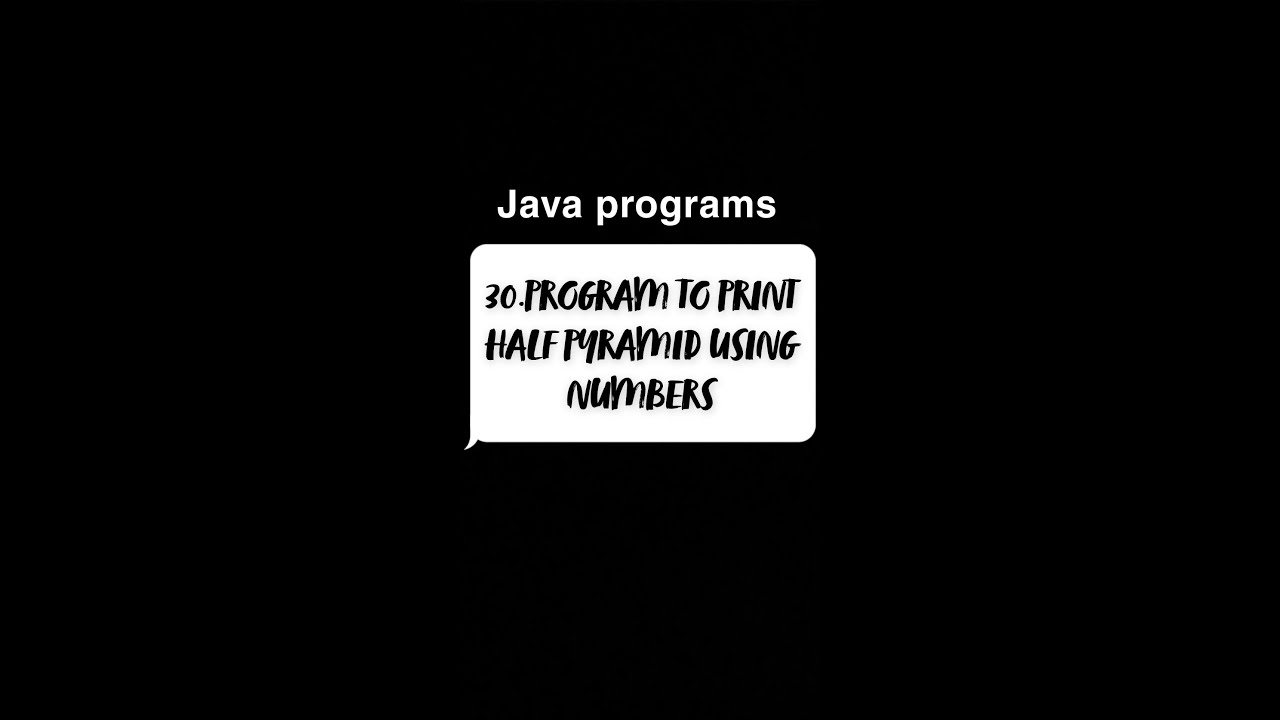Program to print half pyramid using numbers#java #coding #programming #patterns