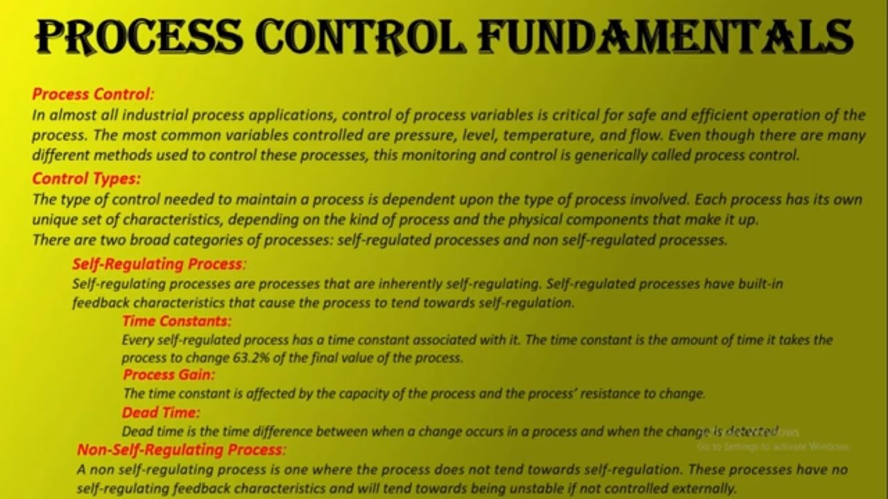 Basic Process Control Fundamentals