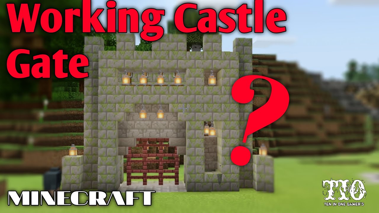 Working Castle Gate in Minecraft. In creative.  Gameplay Tutorial #01