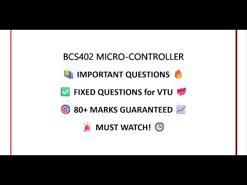 🔴 VTU Microcontroller (BCS402) | Most Important Questions & Answers 2024-25 | Score 80+ in 4th Sem 💯
