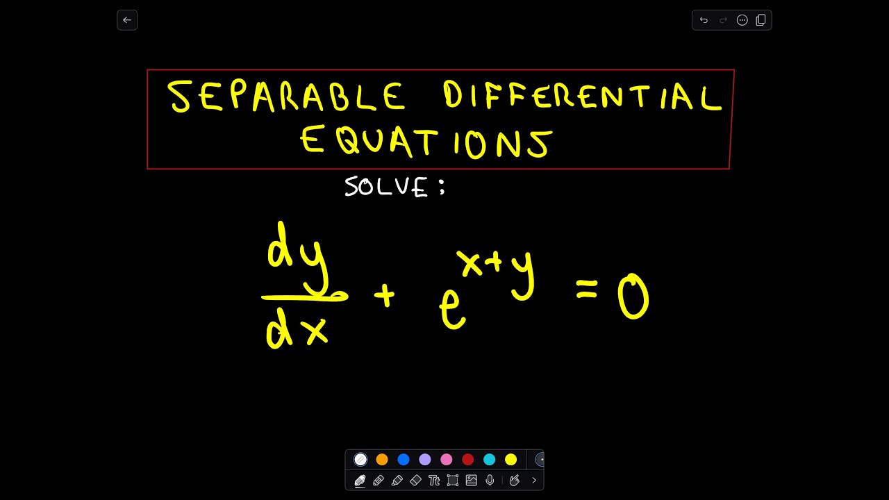 Separable Differential Equation, Example 2