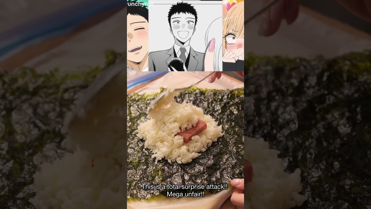 Totally Normal Anime Bento Tutorial 🙃 Marin's Onigirazu #mydressupdarling #animefood