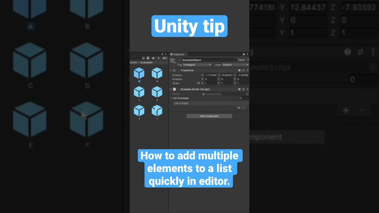 Unity tip: add multiple elements to a list in editor. #game #gamedev #unity