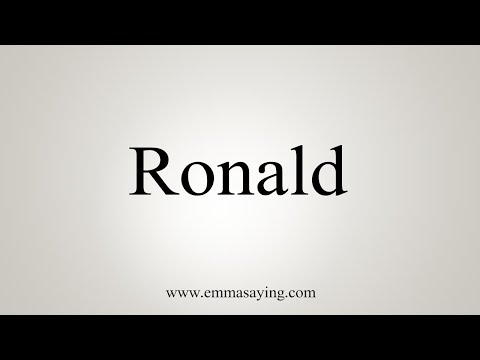 How To Say Ronald