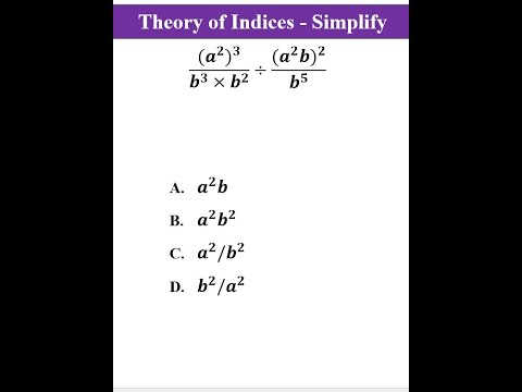 Theory of Indices - Simplify #shorts #maths #algebra #index #mathematics