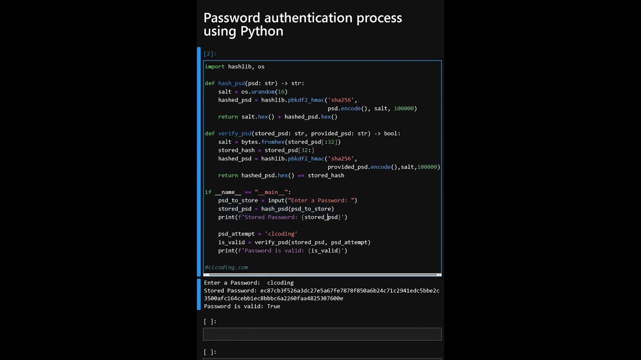 Password authentication process using Python #authentication #python #password