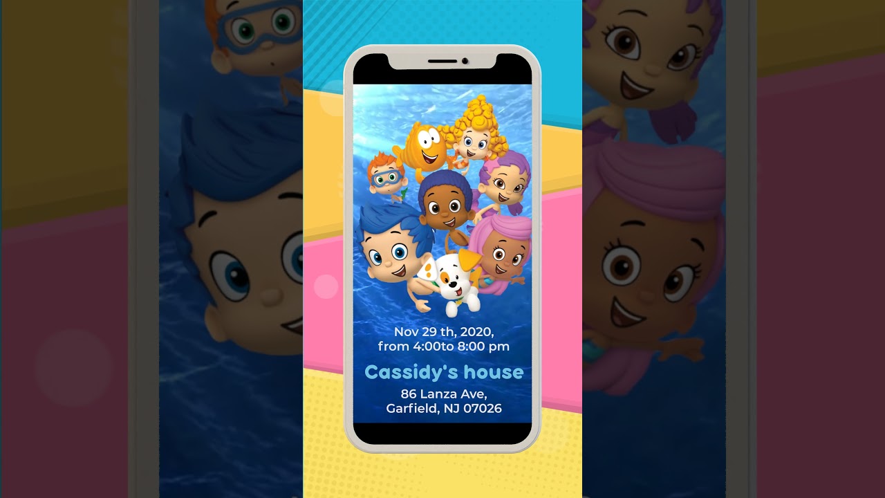 Bubble Guppies Birthday Video Invitation