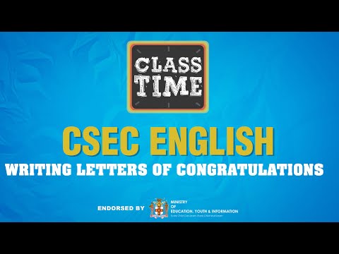 CSEC English | Writing Letters of Congratulations  - May 28 2021