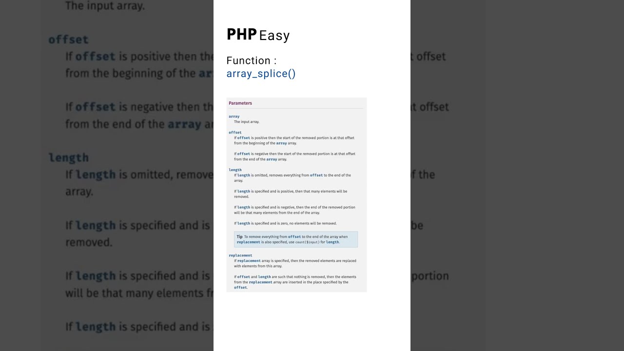 array_splice php function