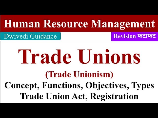 Understanding Trade Unions: Objectives, Types, and the Trade Union Act ...