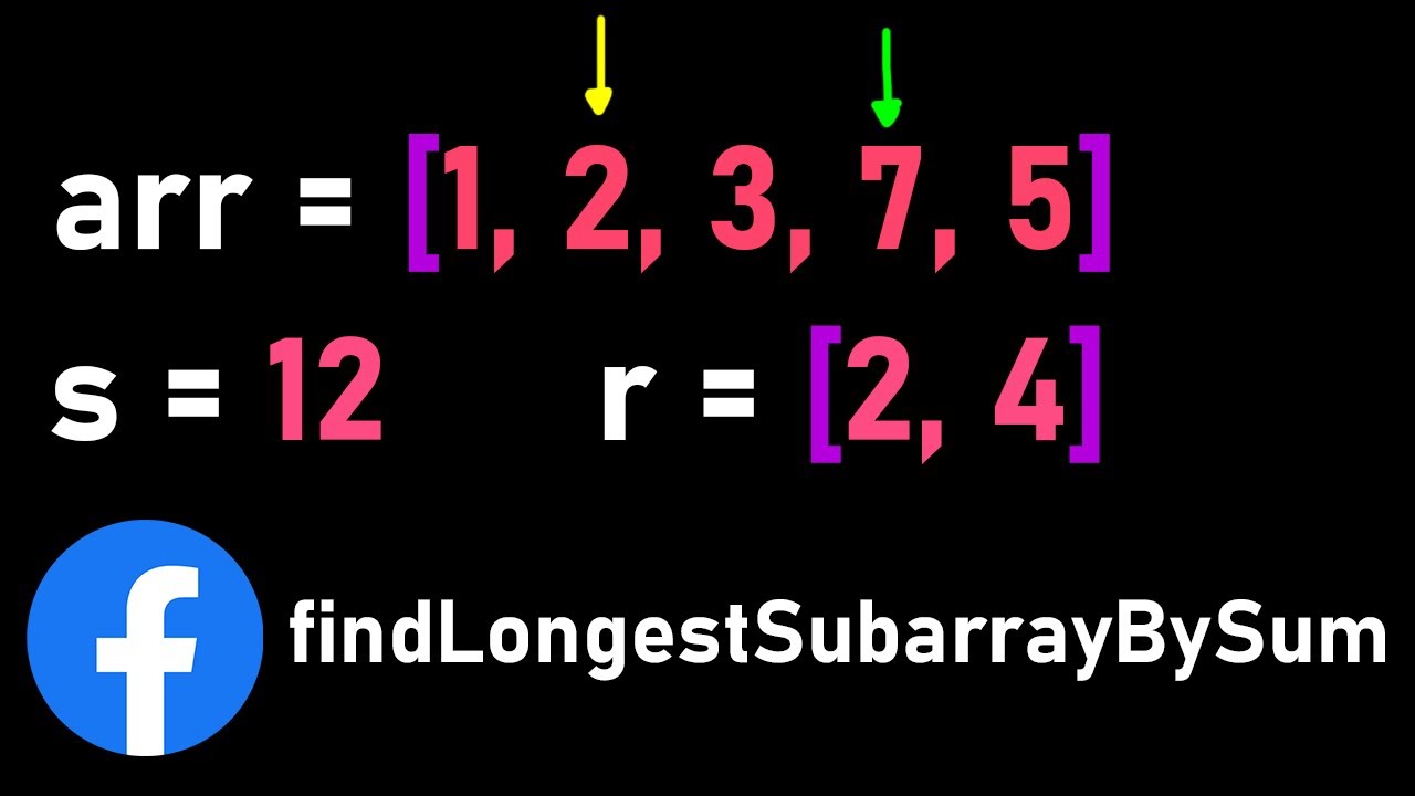 Facebook Coding Interview Question - findLongestSubarrayBySum