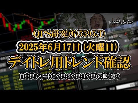 2025-06-17 :QPS研究所(5595.T) 日中足株価チャート(5分足・3分足・1分足)