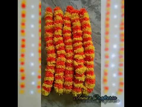Pom pom ball garland || #Janu'sCrafteria
