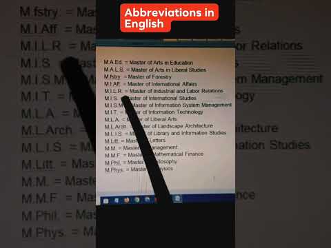 PG Courses Abbreviations #english #englishgrammar #ielts #abbreviation