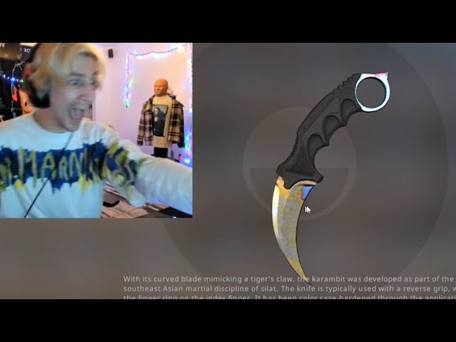 xQc in disbelief after unboxing an extremely rare Karambit Case ...