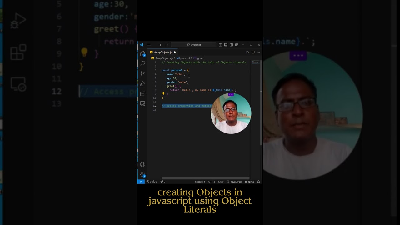 JavaScript creating Objects using Object literals | #javascript #coding #programming  #javascriptdev