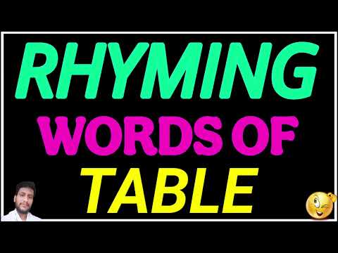 Table rhyming words | table ka rhyming word kya hai | 5 Rhyming word of table