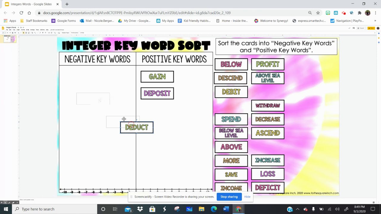 Integer Key Words