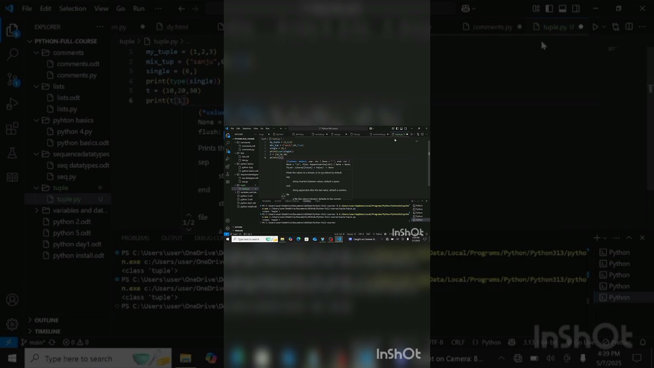 tuple examples #coding #pythontutorial #pythonprogramming #learnpython #python