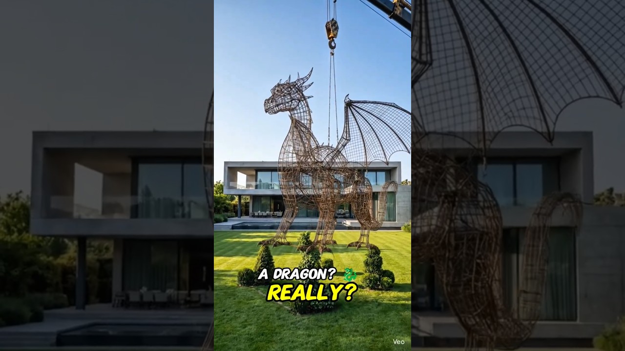 A Dragon 🐉 Really? From Metal Frame to Living Dragon 🤯 #shorts #aiart #topiaryart #trending