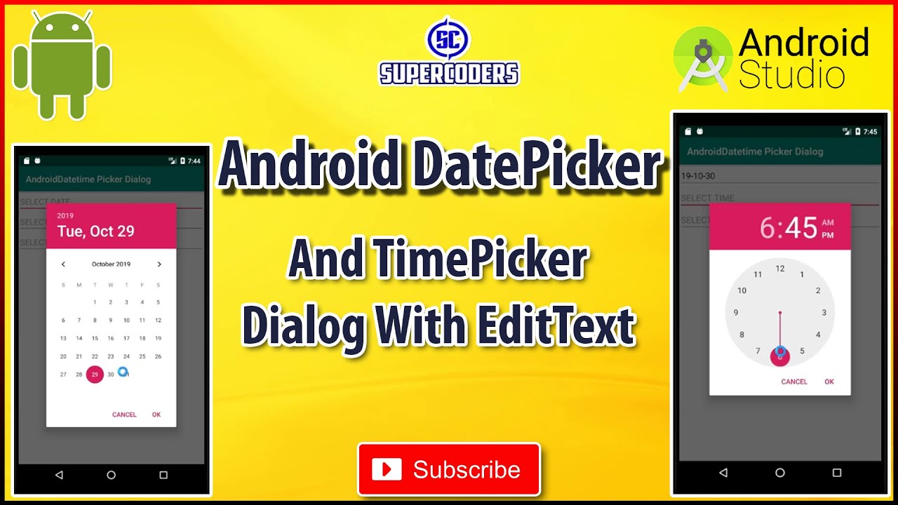 Android DatePicker TimePicker DateTimePicker Dialog