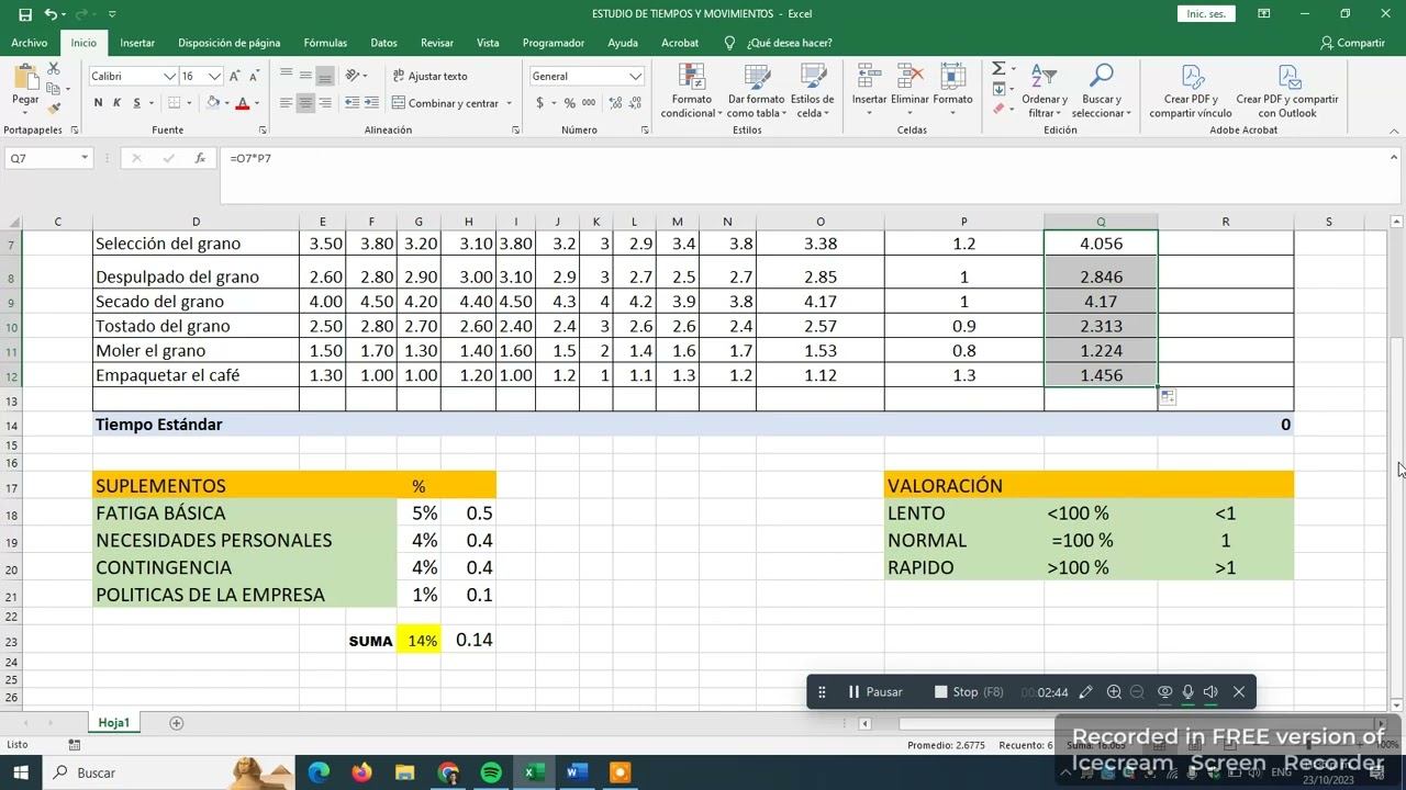 ESTUDIO DE TIEMPOS Y MOVIMIENTOS