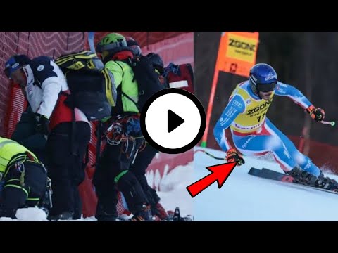 french skier cyprien sarrazin crashes heavily in downhill training in bormio cyprien sarrazin crash