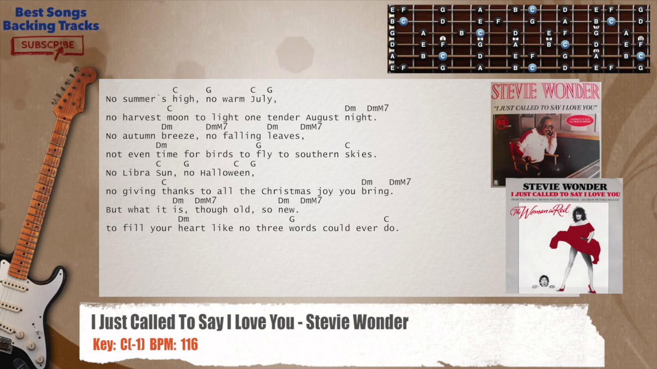 Stevie Wonder - I Just Called To Say I Love You Backing Track gratis en ...