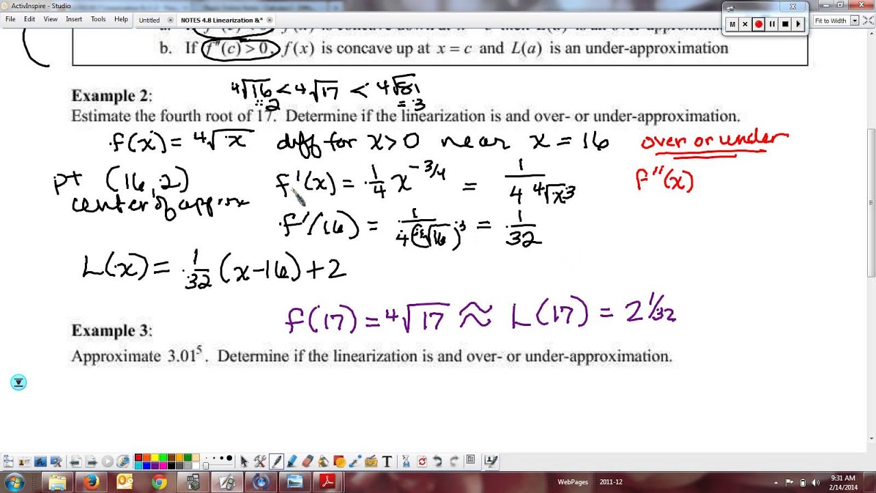 Notes Sec 4 8 Linearization and Differentials