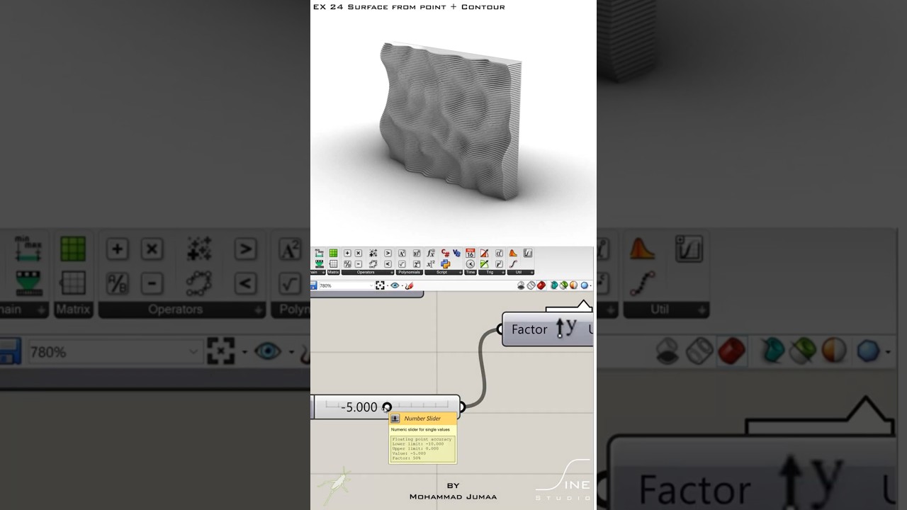 Grasshopper - EX 24 - Surface from point + Contour