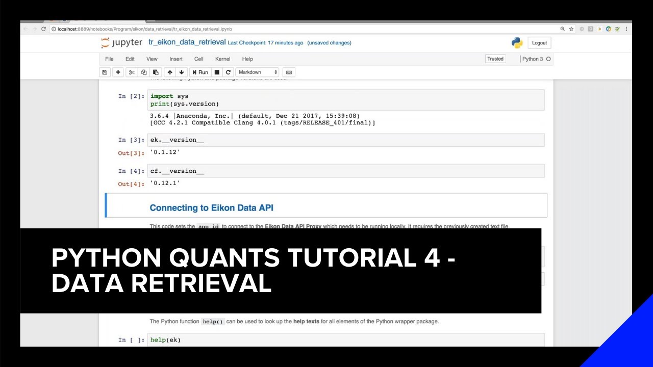 Python Quants Tutorial 4 - Data Retrieval | Refinitiv Developers