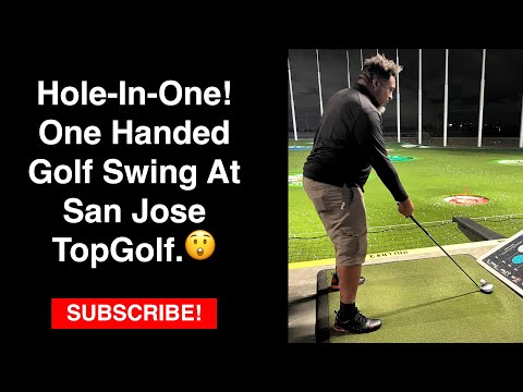 San Jose Top Golf Trick Shot! Hole-In-One Using A One-Handed Swing And A 3-Wood! #Epic #AndreReese