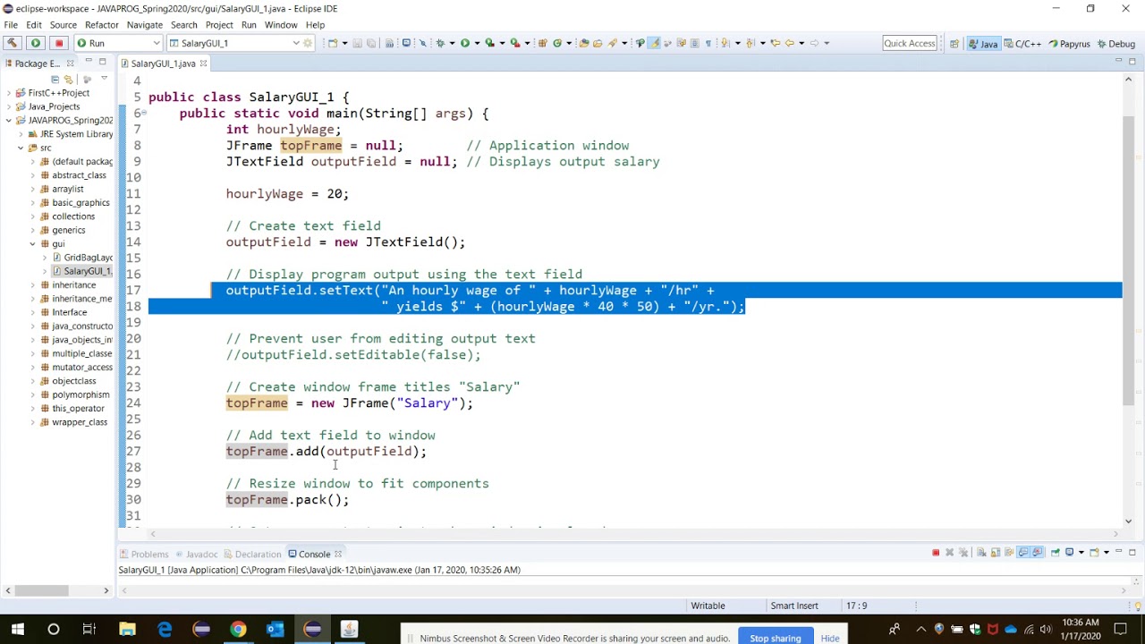 graphical user interfaces- JAVA