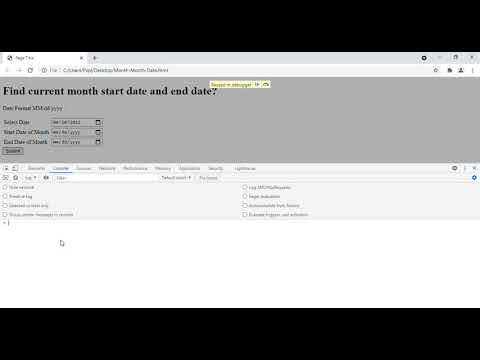 Javascript Date. Find month start date and month end date. based on the selected date.