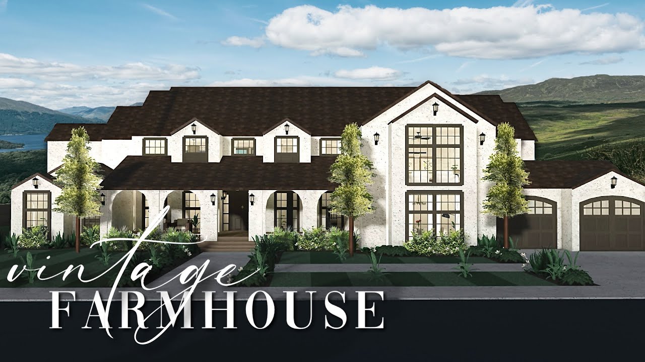 Bloxburg: Vintage Elegant Modern Farmhouse | No Large Plot | No Transform Plus | House Build