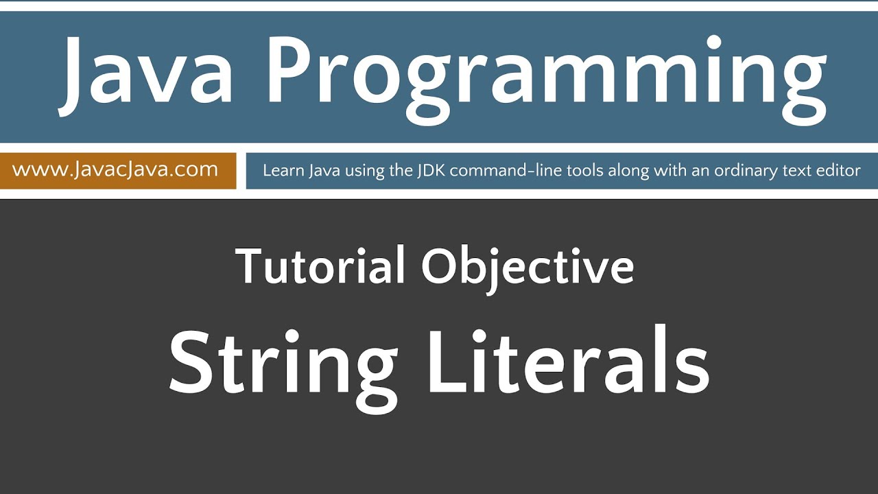 Learn Java Programming - String Literals