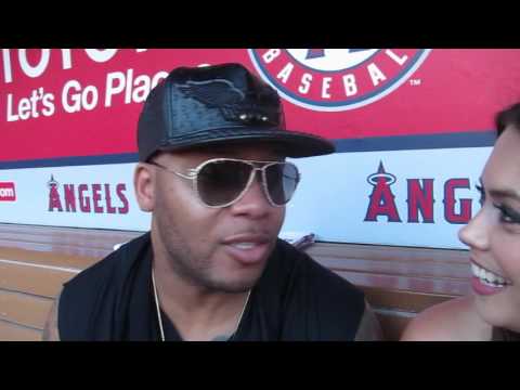 Flo Rida at Angels Stadium with Alex Curry