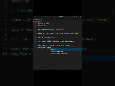 Download the MP3 version of YT videos using Python