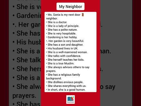 My Neighbor Essay on || Essay on My Neighbor #myneighbor #essay #english