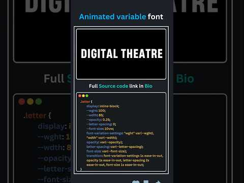 STOP Using Boring Fonts! Learn Animated Variable Font CSS #coding
