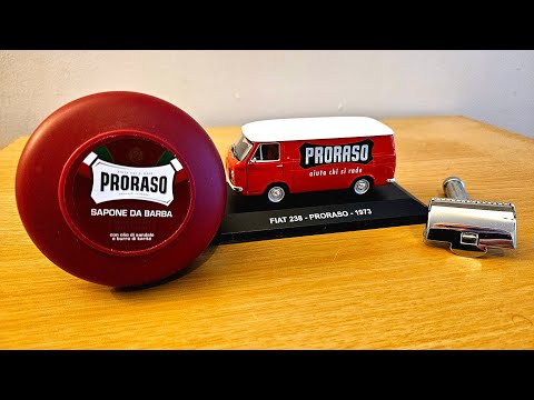 Ever Ready Razor, GEM Blade, Proraso Red Shaving Soap. Omega Evo Cardinal Brush.