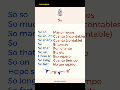 La palabra SO en inglés y cómo usarla