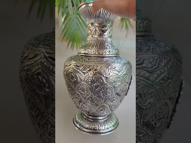 German Silver Flower Pot - German Silve Radha Krishna flower Vase ...