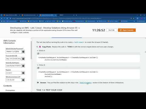 Developing on AWS: Lab 2 Java - Develop Solutions Using Amazon S3